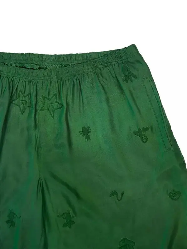 BAZISZT Embroidered Drawstring Shorts