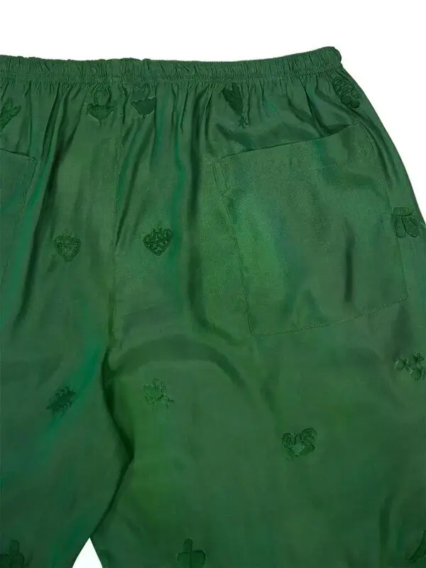 BAZISZT Embroidered Drawstring Shorts