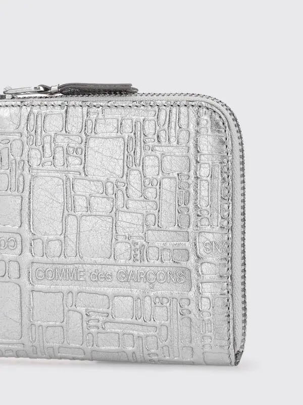 Comme Des Garçons Laminated Leather Credit Card Holder - Silver