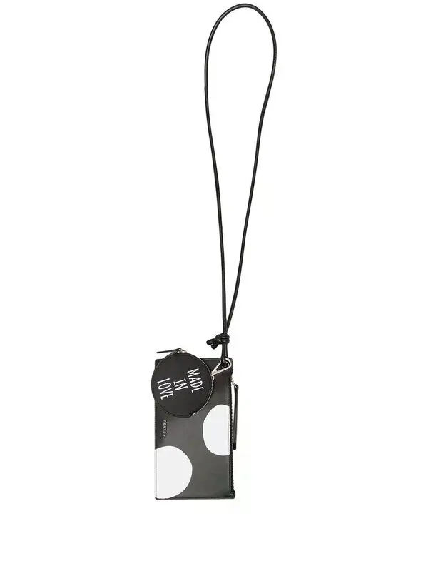PORTS V Spot-print Leather Cardholder - Black