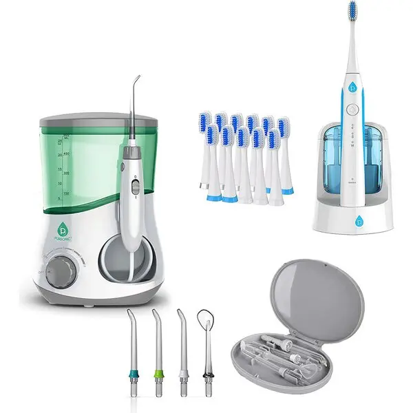 PURSONIC Water Flosser & Sonic Toothbrush Bundlecomplete Oral Care System With Uv Sanitizing Function - White