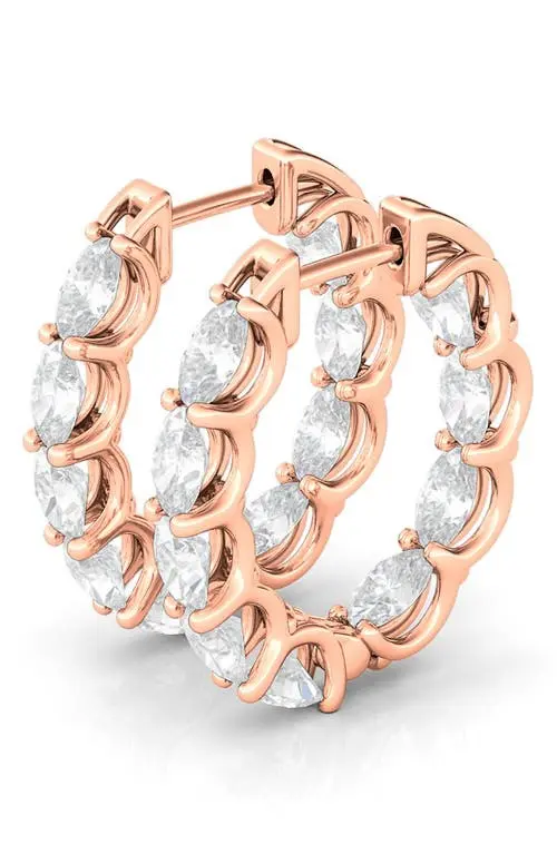 HAUTECARAT Oval Lab Grown Diamond Hoop Earrings - Rose Gold