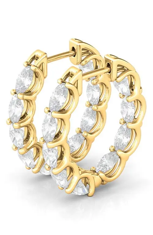 HAUTECARAT Oval Lab Grown Diamond Hoop Earrings - Yellow Gold