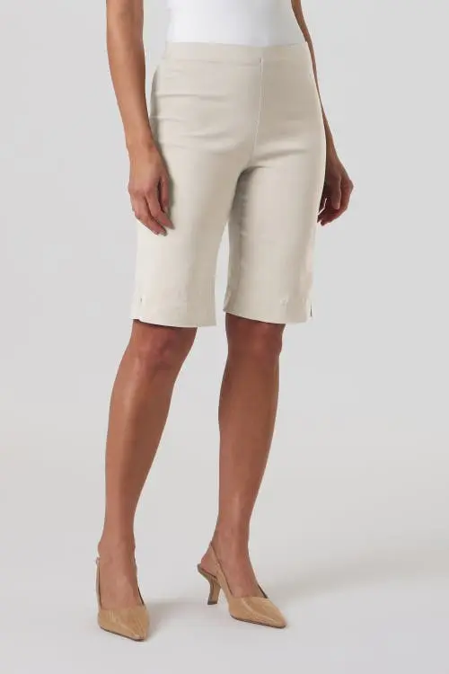FRANNE GOLDE Slim Stretch Bermuda Short - Bisque