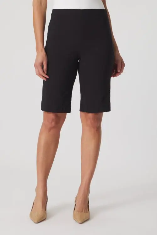 FRANNE GOLDE Slim Stretch Bermuda Short - Black
