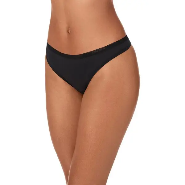 Dkny Cotton Blend Thong - Black