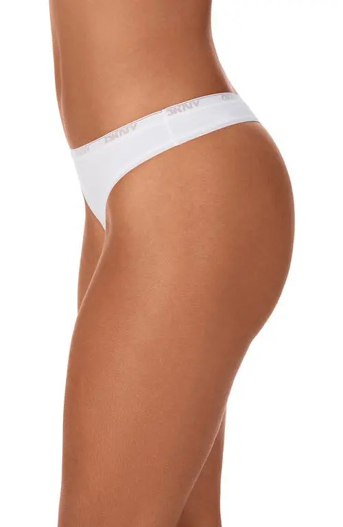 Dkny Cotton Blend Thong - White