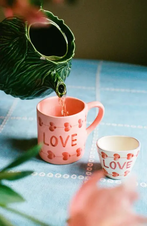 RICE BY RICE Set Of 6 Hand-painted Ceramic Espresso Cups