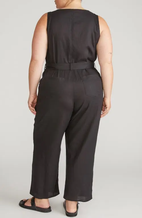 Universal Standard Sleeveless Tie-waist Linen Jumpsuit