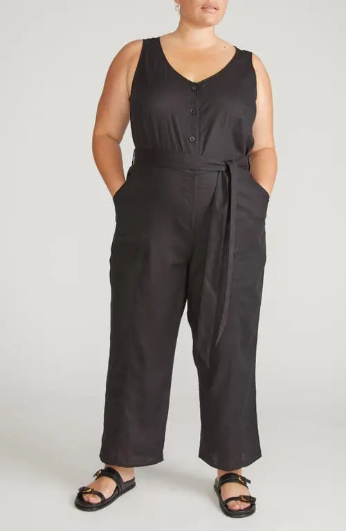 Universal Standard Sleeveless Tie-waist Linen Jumpsuit