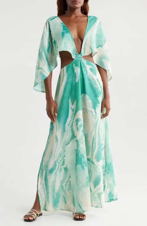 BOAMAR Avalon Cutout Cover-up Maxi Dress - Teal Multi
