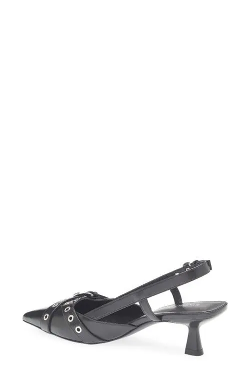 STUART WEITZMAN Supermoto Kitten Heel Slingback Pumps - Black