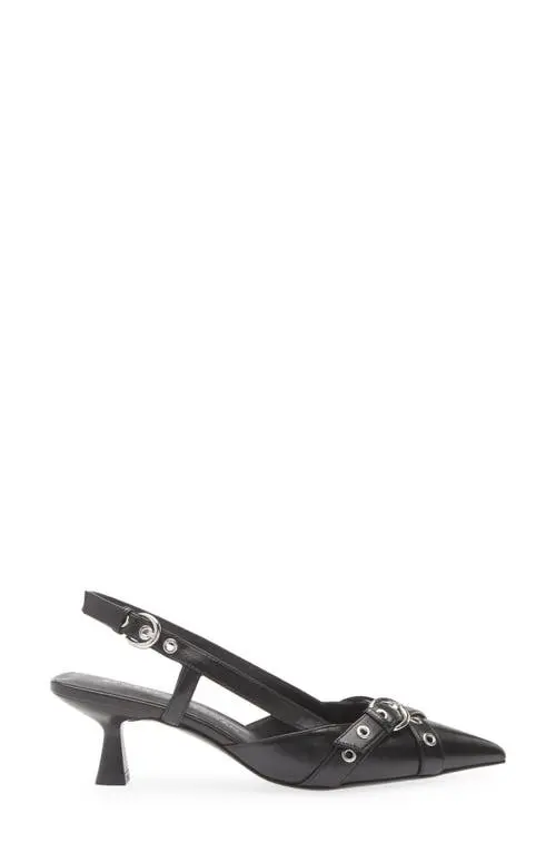 STUART WEITZMAN Supermoto Kitten Heel Slingback Pumps - Black