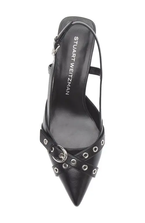 STUART WEITZMAN Supermoto Kitten Heel Slingback Pumps - Black