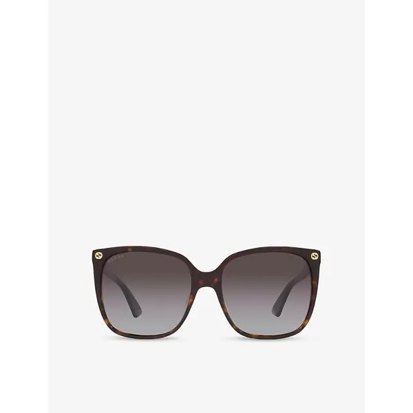 Gucci Gg0022s Cat Eye-frame Sunglasses - Brown