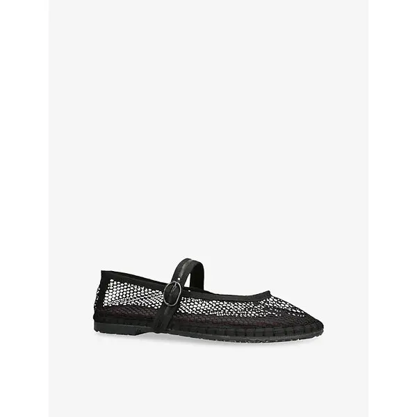FLABELUS Isabella Mesh Ballet Flats - Black