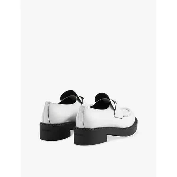 Prada Logo-plaque Leather Loafers