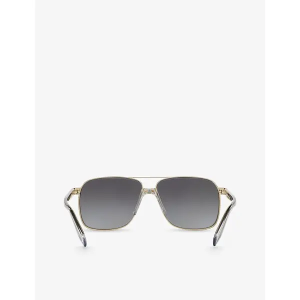 Versace Ve2174 Polarised Square-frame Steel Sunglasses