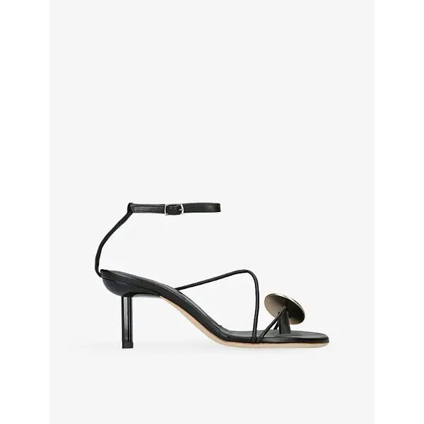 Christopher Esber Doma Stoned Leather Heeled Sandals - Black/comb