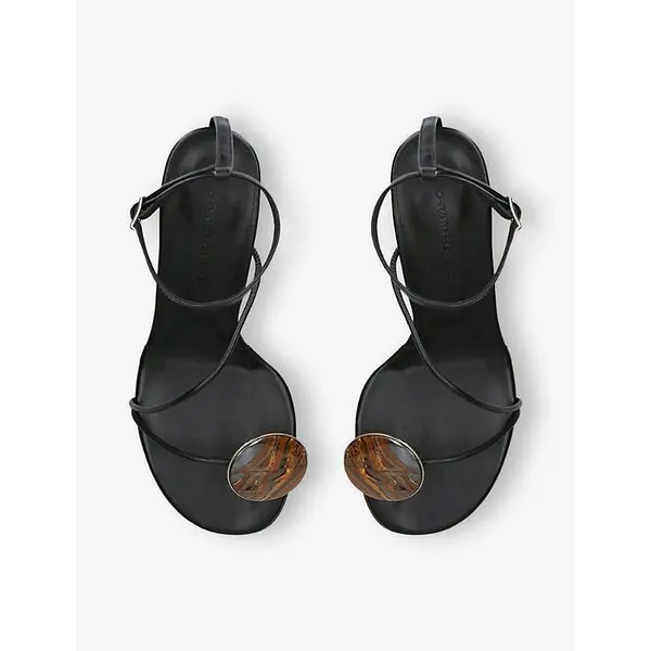 Christopher Esber Doma Stoned Leather Heeled Sandals - Black/comb