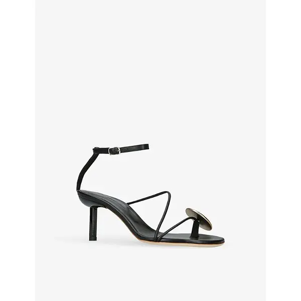 Christopher Esber Doma Stoned Leather Heeled Sandals - Black/comb