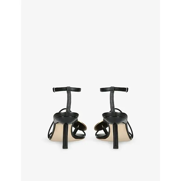 Christopher Esber Doma Stoned Leather Heeled Sandals - Black/comb