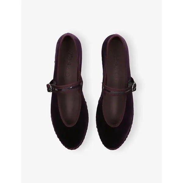 FLABELUS Pierre Velvet Ballet Flats - Purple