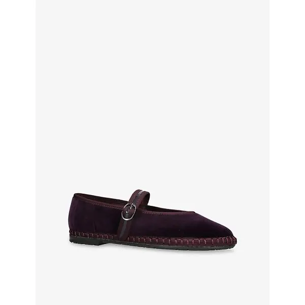 FLABELUS Pierre Velvet Ballet Flats - Purple