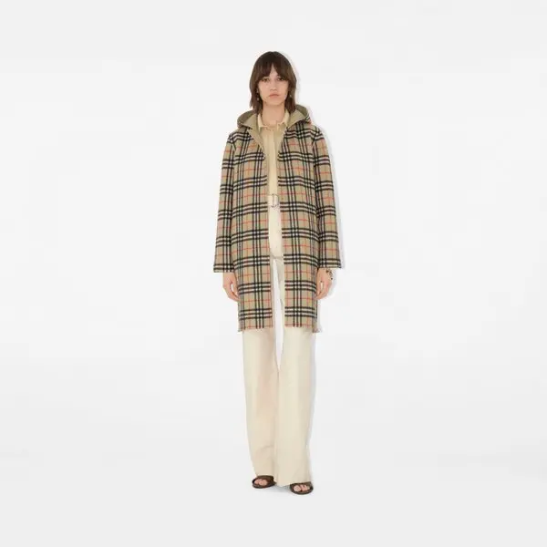 Burberry Reversible Wool Hooded Wrap Coat