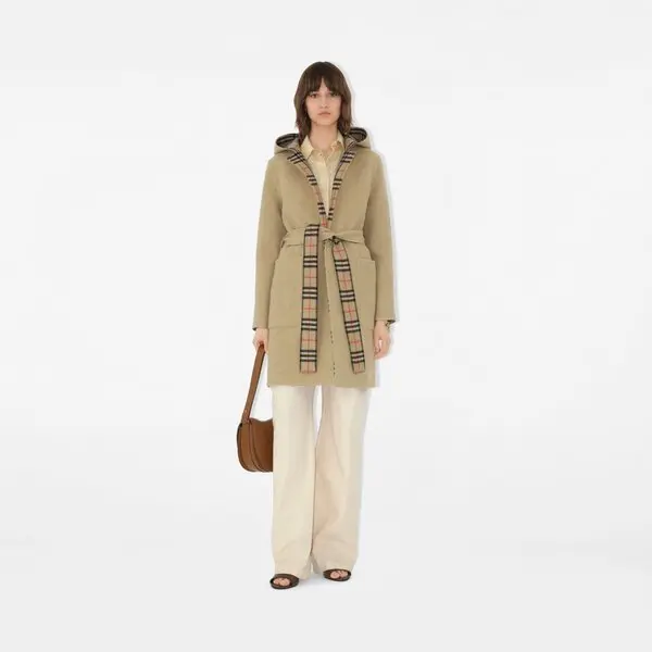Burberry Reversible Wool Hooded Wrap Coat