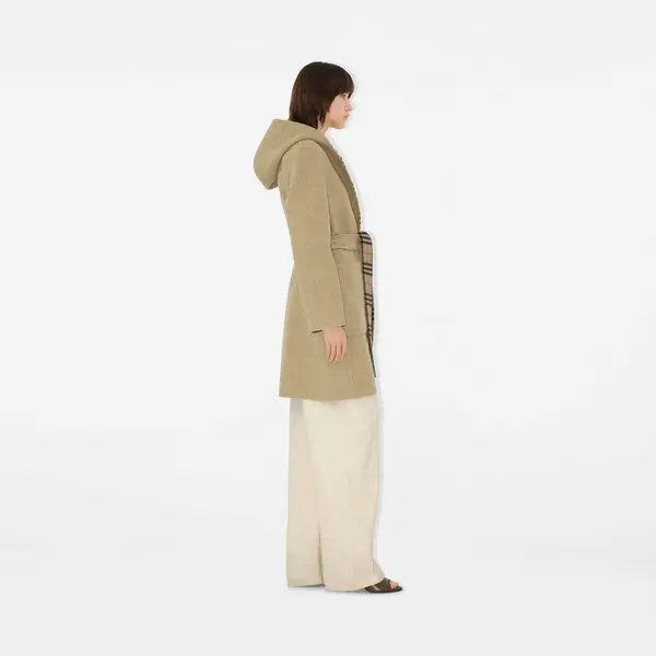 Burberry Reversible Wool Hooded Wrap Coat