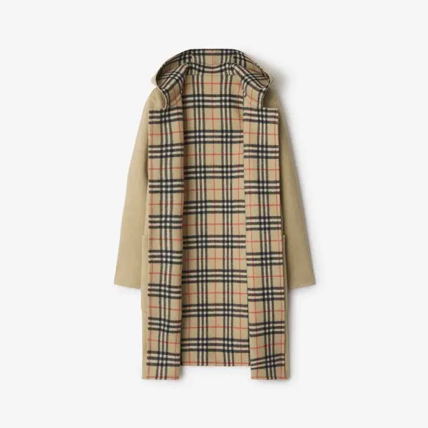 Burberry Reversible Wool Hooded Wrap Coat