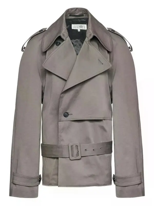 MAISON MARGIELA Cropped Trench Coat - Grey
