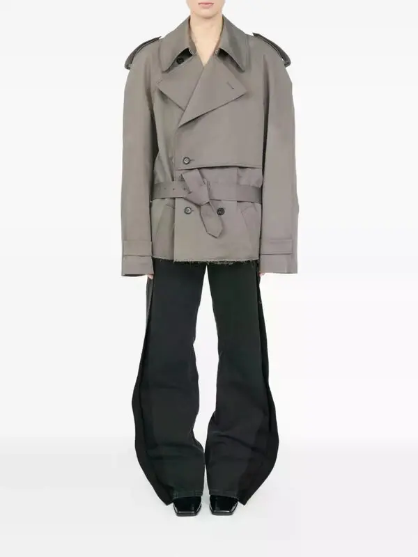 MAISON MARGIELA Cropped Trench Coat - Grey