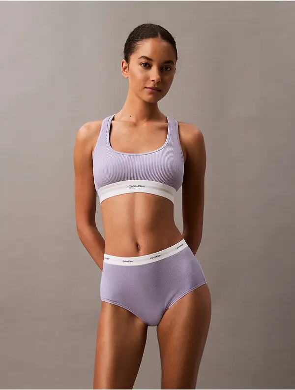 Calvin Klein Cotton Stretch Rib High Rise Brief - Lilac Quartz