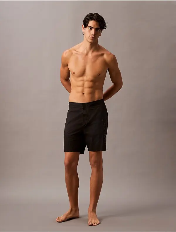 Calvin Klein Solid 7" Swim Shorts - Black