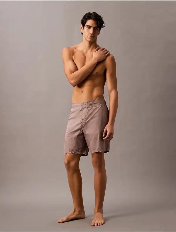 Calvin Klein Solid 7" Swim Shorts - Cinder