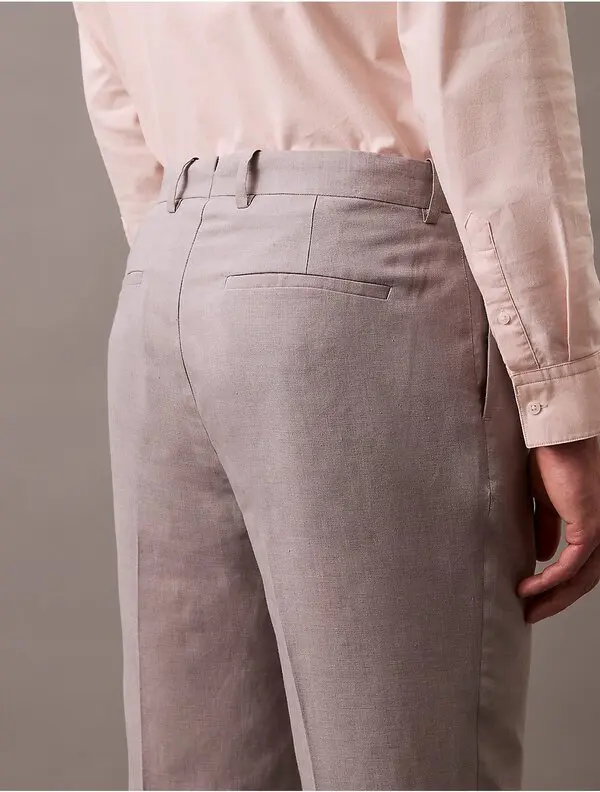 Calvin Klein Linen Blend Pleated Trousers