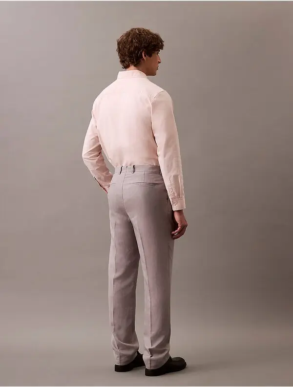 Calvin Klein Linen Blend Pleated Trousers