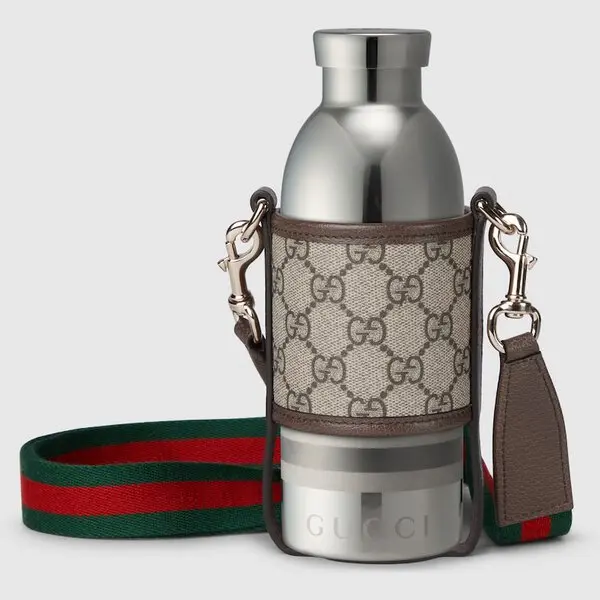Gucci Steel Bottle With Fabric Holder - Beige