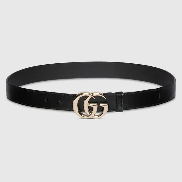 Gucci Gg Marmont Thin Belt - Black