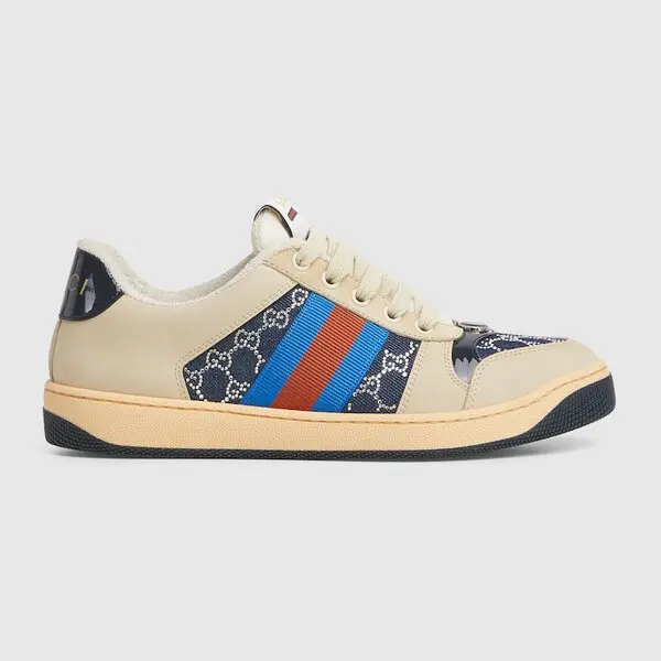 Gucci Screener Gg Crystal Sneakers - Blue