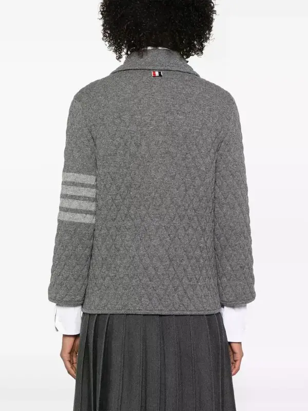 Thom Browne 4 Bar Stripes Quilted Jacket - Grey