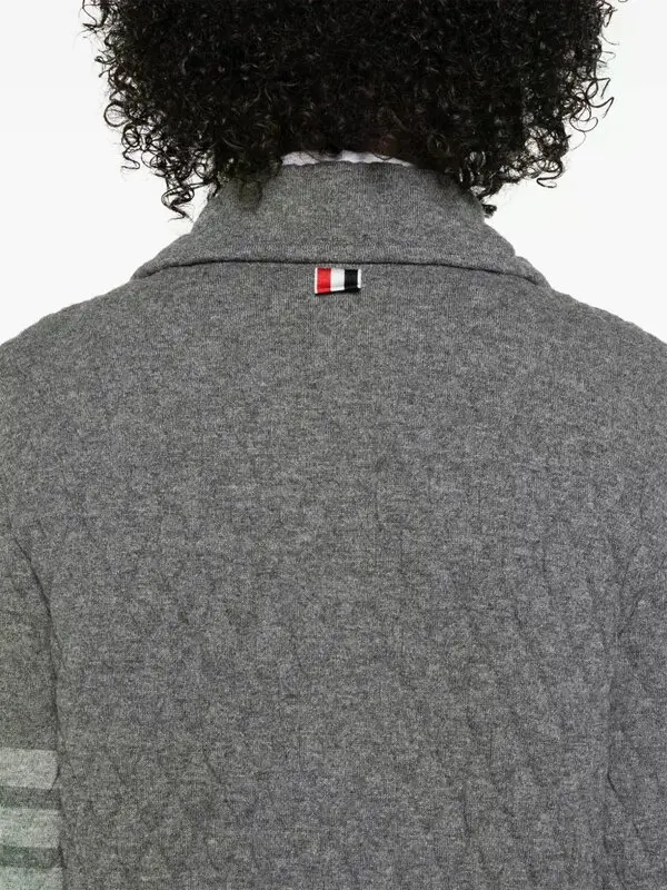 Thom Browne 4 Bar Stripes Quilted Jacket - Grey