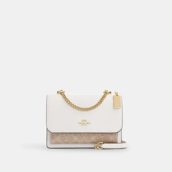 COACH OUTLET Coach Signature Canvas Crossbody Bag - Gold/sand/chalk