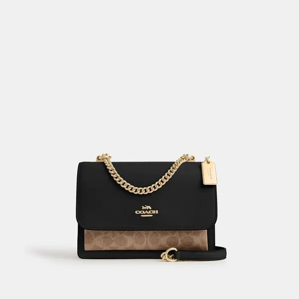 COACH OUTLET Coach Signature Canvas Crossbody Bag - Gold/tan/black Multi