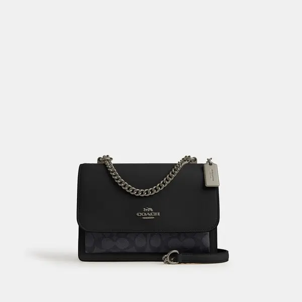COACH OUTLET Coach Signature Canvas Crossbody Bag - Gunmetal/charcoal/black