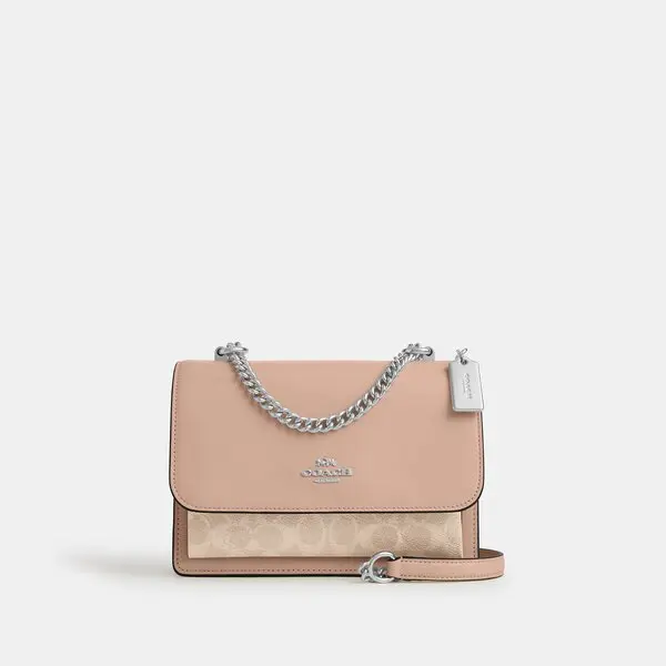 COACH OUTLET Coach Signature Canvas Crossbody Bag - Silver/sand/taupe
