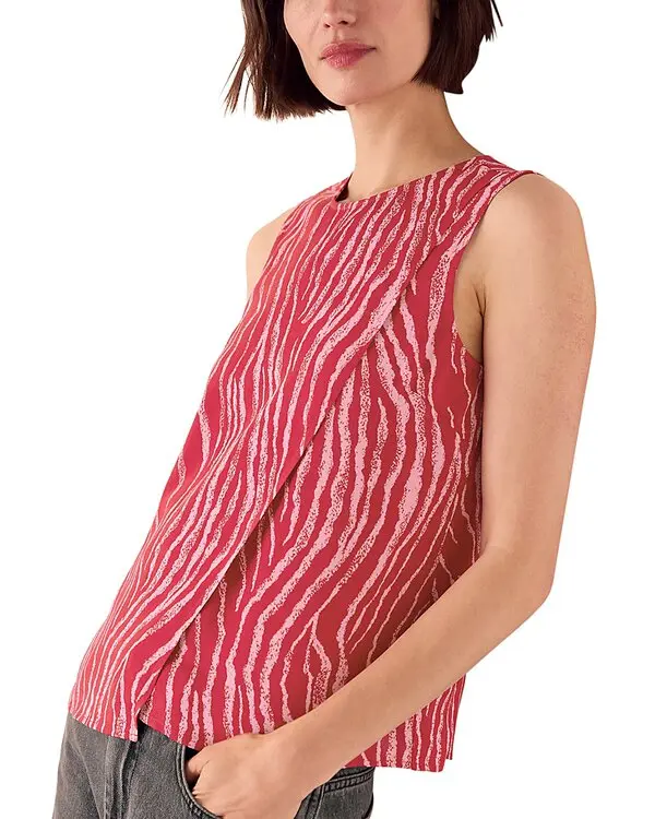 Whistles Zebra Layered Tank Top - Red/multi