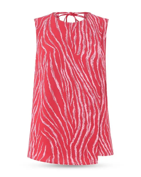Whistles Zebra Layered Tank Top - Red/multi